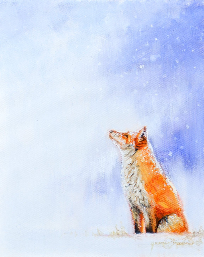 Winter Fox Study - Oil on Canvas – Corwin Galleries
