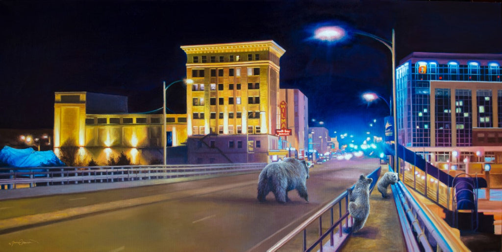 Griz Nation - Original Oil Painting - Downtown Missoula – Corwin Galleries